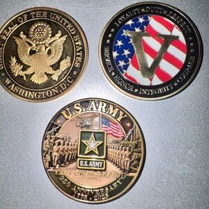 Other | Us Army 25th Anniversary And Veterans Commemorative Coins Set ...
